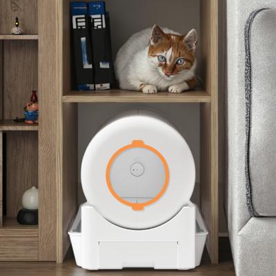 China Durable PP Plastic Eco-Friendly 64L Square Large Capacity Self-Cleaning Automatic Cat Litter Box with Easy Clean Feature for sale