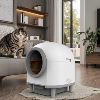 China Smart Automatic Anti-Pinch Eco-Friendly Large Capacity Plastic Cat Litter Box APP Control Odor Removal Easy Clean Self-Cleaning for sale