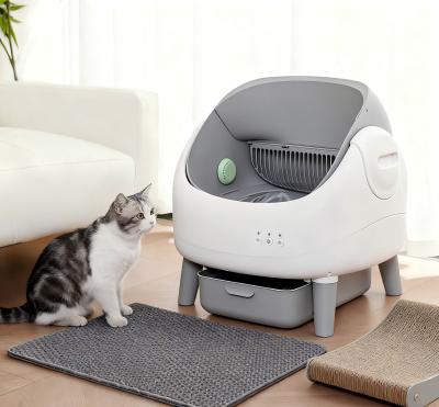China Quiet Plastic Cat Litter Box Enclosed Anti-splatter with Sieve Deodorant Ball Easy to Clean Eco-Friendly Large Capacity for sale