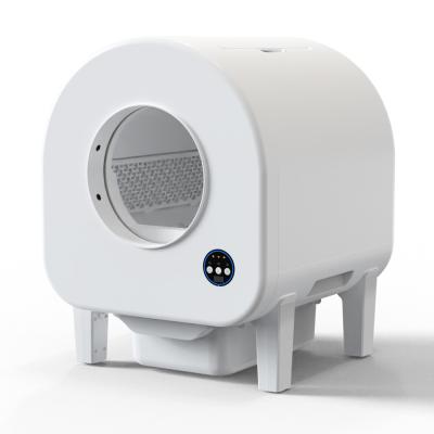 China Smart Plastic Cat Litter Box Enclosed Automatic Cleaning Eco-Friendly Remote Control Odor Control for sale