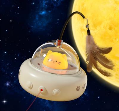China Electric Chicken Ball Toy Automatic Laser Feather Bell Lifelike Interactive USB Rechargeable Adjustable for sale