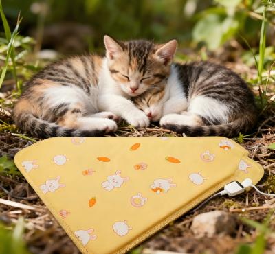 China Waterproof Cotton Smart Pet Heating Blanket with Temperature Control Removable Washable Round Safe for Chickens for sale