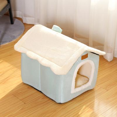 China Soft Wool Cat House Star Pattern Cozy Warm Indoor Removable Washable Small Animal for sale