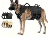 China Breathable Tactical Dog Harness 100% Nylon Multiple Pockets Quick Release for Large Dogs for sale
