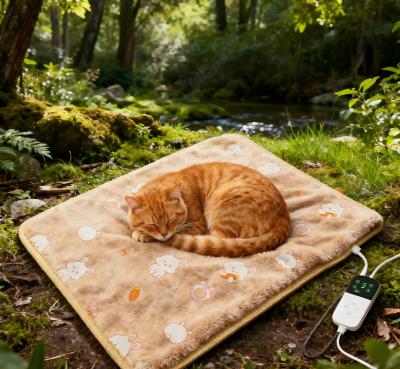 China Temperature Control Adjustable Height Smart Pet Heating Blanket Removable Washable Safe Round Cotton for Chickens for sale
