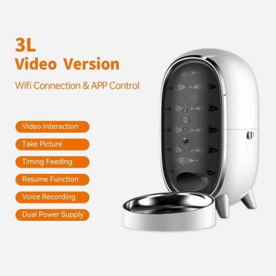 China 3L Smart Automatic Eco-friendly Solid Dry Food Dispenser for Cats Dogs Timed Feeding Charge Powered Rounded Design IPX5 for sale