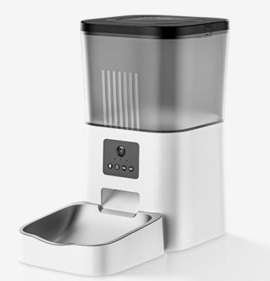 China APP/Video Eco-Friendly Intelligent Pet Feeding Machine 4L Capacity Automatic Square IPX5 Waterproof Time Setting Cat/Dog Bowl for sale