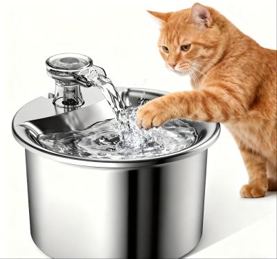 China Filtered Smart Modern Pet Water Fountain with Charge Automatic Circulation Stainless Steel Eco-friendly Healthy for Cats for sale