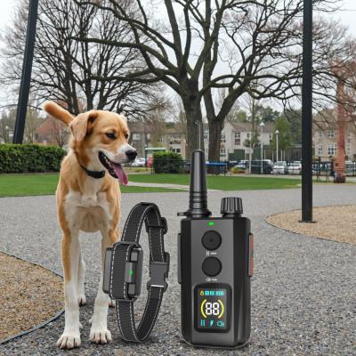 China Intelligent Remote Control Electric Shock Collar Adjustable Color Screen Waterproof IPX7 Pet Training Supplies for Dog for sale