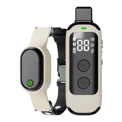 China Waterproof Plastic Remote Control Training Collar for Small Dogs Electric Shock Stop Barking Device Eco-friendly PET Training for sale