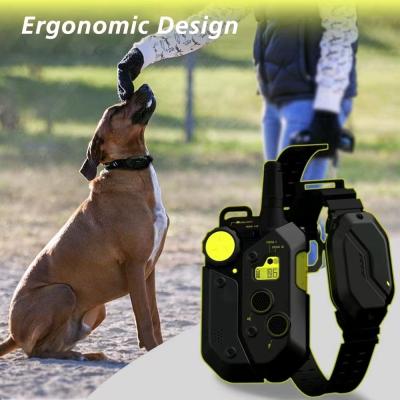 China High End Fashion Large Dog Training E-Collar Set 4000FT 1200M Remote Waterproof IPX7 Rechargeable Eco-Friendly Nylon Shock for sale