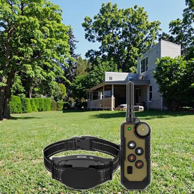 China Intelligent Rechargeable Eco-friendly Nylon Plastic Waterproof IP67 Remote Control Dog Trainer Electric Shock Collar Barking for sale
