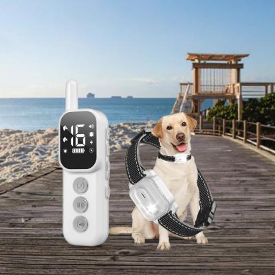 China Waterproof Rechargeable Fashion Pet Training Collar 800m Remote Control Electric Shock Vibration Warning Portable Dog Trainer for sale
