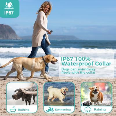 China Remote Control Smart Dog Training Collar Anti-Bark IPX7 Waterproof Rechargeable Adjustable Modes Nylon Plastic Fashion for sale