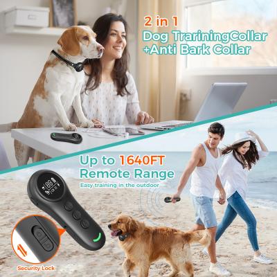 China Adjustable Smart Dog Training Collar Anti-Bark 3 Modes Remote Control Rechargeable Fashion Nylon & Plastic IPX7 Waterproof for sale