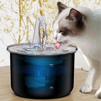 China Intelligent Induction Cat Dog Water Dispenser Automatic Circulation Filter 2.2L Stainless Steel Pet Bowl Feeder Charge Power for sale