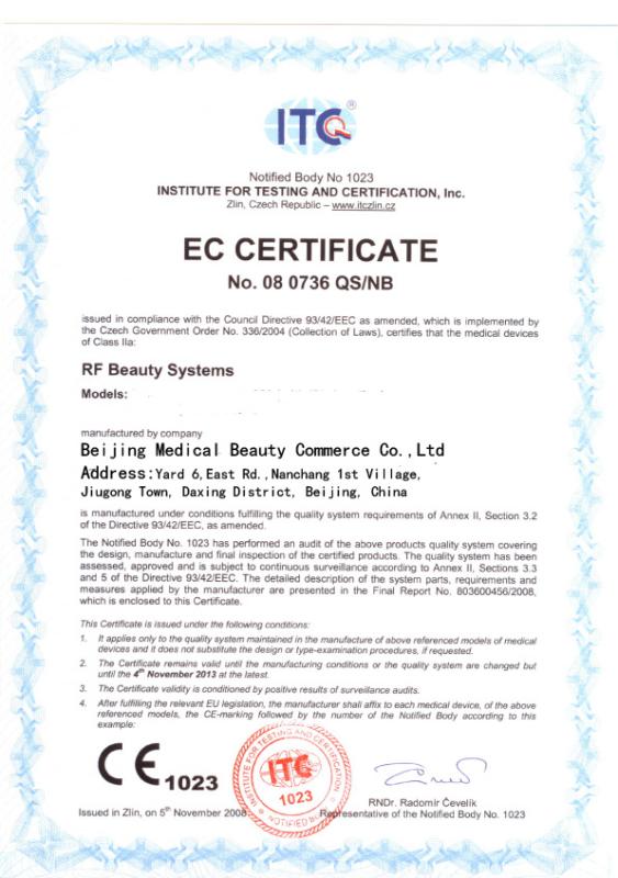 CE1023 - BEIJING MEDICAL BEAUTY COMMERCE CO.,LTD