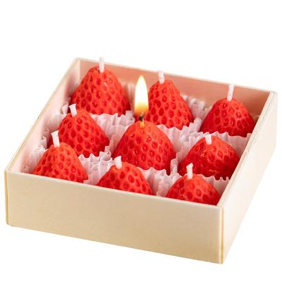 China Cute Sweet Cake Shape Candle Strawberry Orange Cherry Blossom Candle Customizable for sale