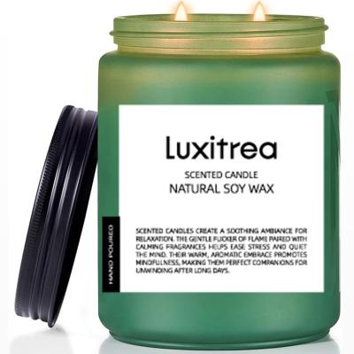 China Pillar Shape Scented Soy Wax Candle 19Oz Orange Scented Candles Limited Edition for sale