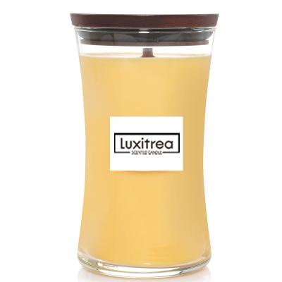 China Tropical Fruit Mango Scented Candles Lead Free Round Shape With Cotton Wick for sale