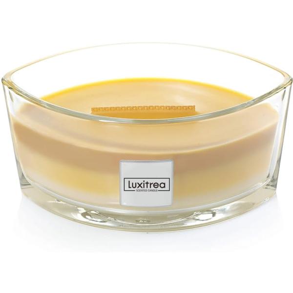 Quality Single Wick Large Jar Candle Milk Scented Candle Crackles 16oz Luxitrea Glass Jar With Lid for sale