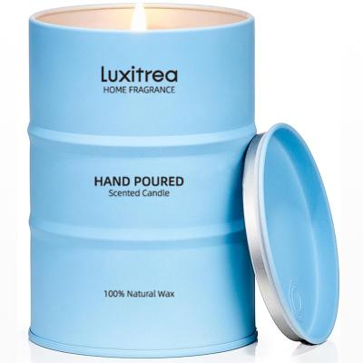 China 18 Oz Tin Scented Candle 80 Hours Chamomile Cornflower Freesia Scented Candle for sale