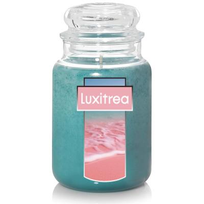 China Safety Bottled Up Scented Candles 20 Oz White Musk Candle Pears And Freesias for sale