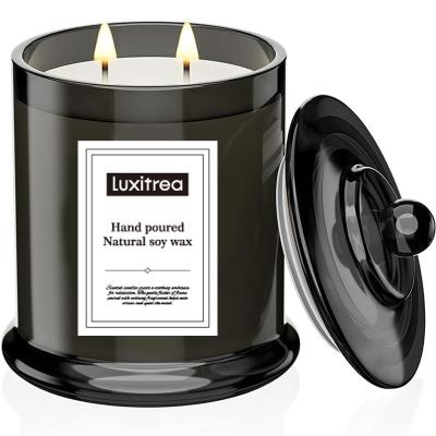 China 75 Hours 10oz Luxury Jar Candle Dark Grey Evening Jade Aromatherapy Soy Candles for sale