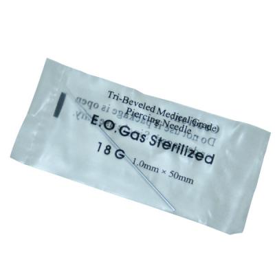 China 100pcs/box 316L Surgical Stainless Steel Sterilized Body Piercing Needle 18G for sale