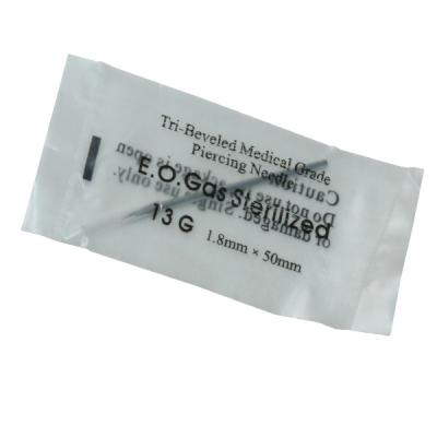 China 100pcs/box 316L Surgical Stainless Steel Sterilized Body Piercing Needle 13G for sale