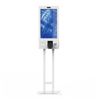 China 27/32-inch Self-service Ordering Kiosk, with card payment support and built-in ticket printer, 1920*1080 resolution. for sale