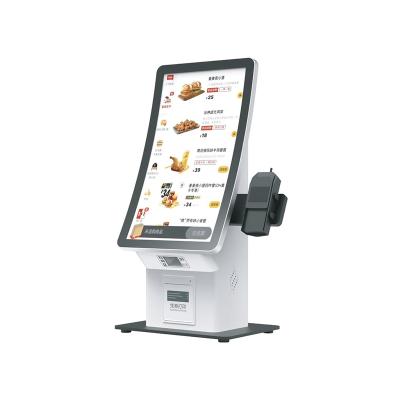China 23.6-inch Self-service Ordering Kiosk, with card payment support and built-in ticket printer, 1920*1080 resolution. for sale