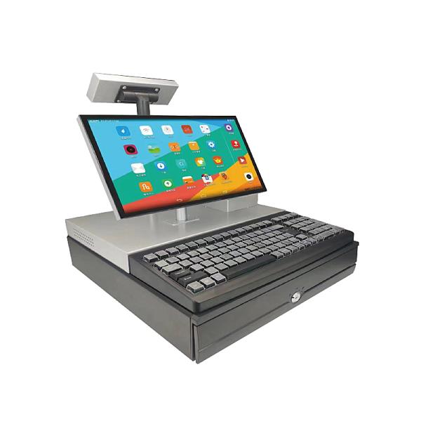 Quality 14.1 Inch Touch Screen Supermarket POS Cash Register, Complete Set with Cash Drawer & Keyboard, Factory Direct All-in-One POS Terminal with POS System for sale