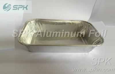 China Embossed Oval Disposable Aluminum Foil Serving Tray For Microwave Oven Frozen for sale