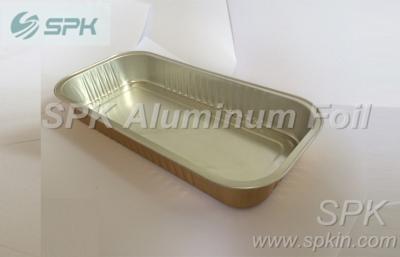 China Golden Smoothwall Aluminium Foil Food Containers Baking Loaf Pans for sale