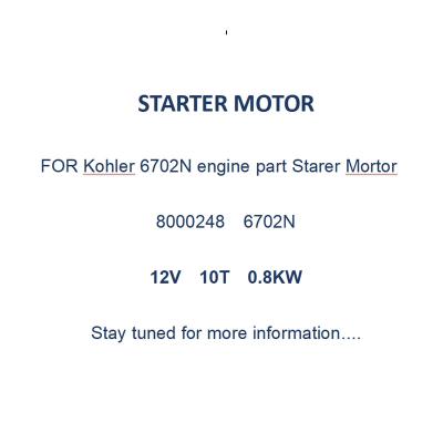 중국 12V 10T CCW STARTER 토마스 장비 스키드 스티어 25Gt 25Hp 2003-2012와 호환되는 부품 번호 8000248 판매용