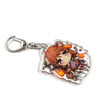 Cina Chiaro doppio su ordinazione che stampa gli incanti acrilici a resina epossidica Keychains con scintillio in vendita