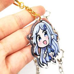 Cina Chiaro doppio su ordinazione che stampa gli incanti acrilici a resina epossidica Keychains con scintillio in vendita