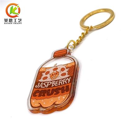 Cina Catena chiave Keychains di chiaro scintillio acrilico a resina epossidica trasparente sveglio di abitudine in vendita