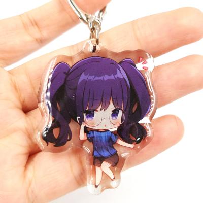 Cina Custom Clear Anime Epoxy Glitter Resin Printed Any Image Acrylic Charms Key chains in vendita