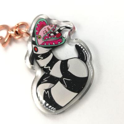 Cina Custom  high quality cartoon acrylic printed clear epoxy acrylic keychain charms as halloween gifts in vendita
