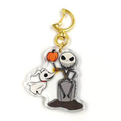中国 Custom promotional transparent epoxy shiny acrylic charm resin glitter keychain for advertising gifts 販売のため