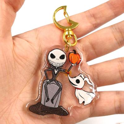 中国 Custom promotional transparent epoxy shiny acrylic charm resin glitter keychain for advertising gifts 販売のため