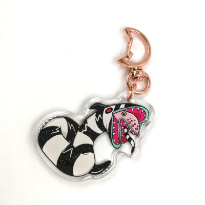 中国 Custom promotional transparent epoxy shiny acrylic charm resin glitter keychain for advertising gifts 販売のため