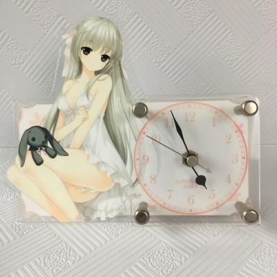China Offset Printing Anime Alarm Clock , Acrylic Table Clock For Living Room for sale
