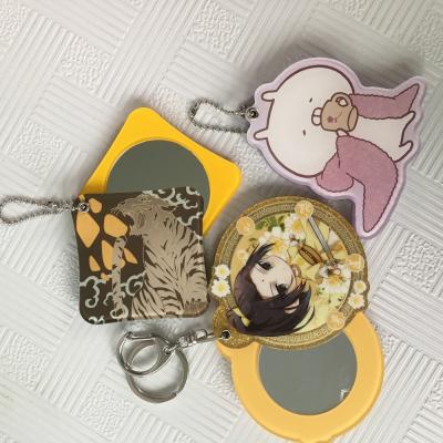 Cina Specchio compatto di singolo anime di plastica laterale, piccolo specchio di trucco per la borsa in vendita