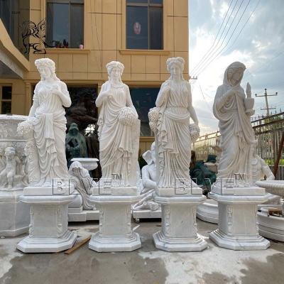 China Four Seasons Marble Statues Life Size Greek Goddess Stone Sculpture White Outdoor Garden Decoration for sale