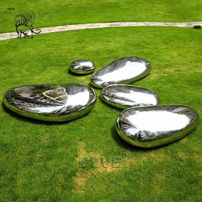 Китай Stainless Steel Garden Stone Sculpture Mirror Polished Park Decoration Abstract Statue Outdoor Art Modern продается