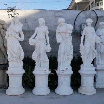 China White Marble Life Size Four Seasons Statues Greek Garden Goddess Sculpture Classic Women Outdoor European Style for sale