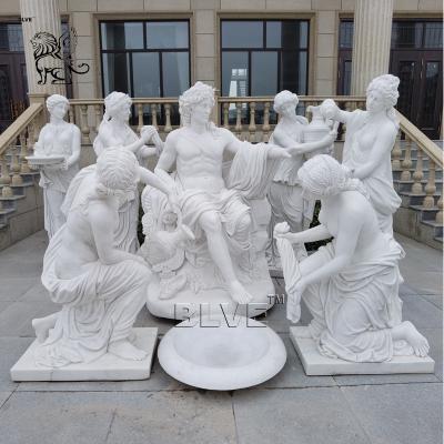China Marble Apollo Sculpture Natural Stone Apollo Bath Statues Life Size Greek God Garden Decoration Outdoor Spot Goods for sale